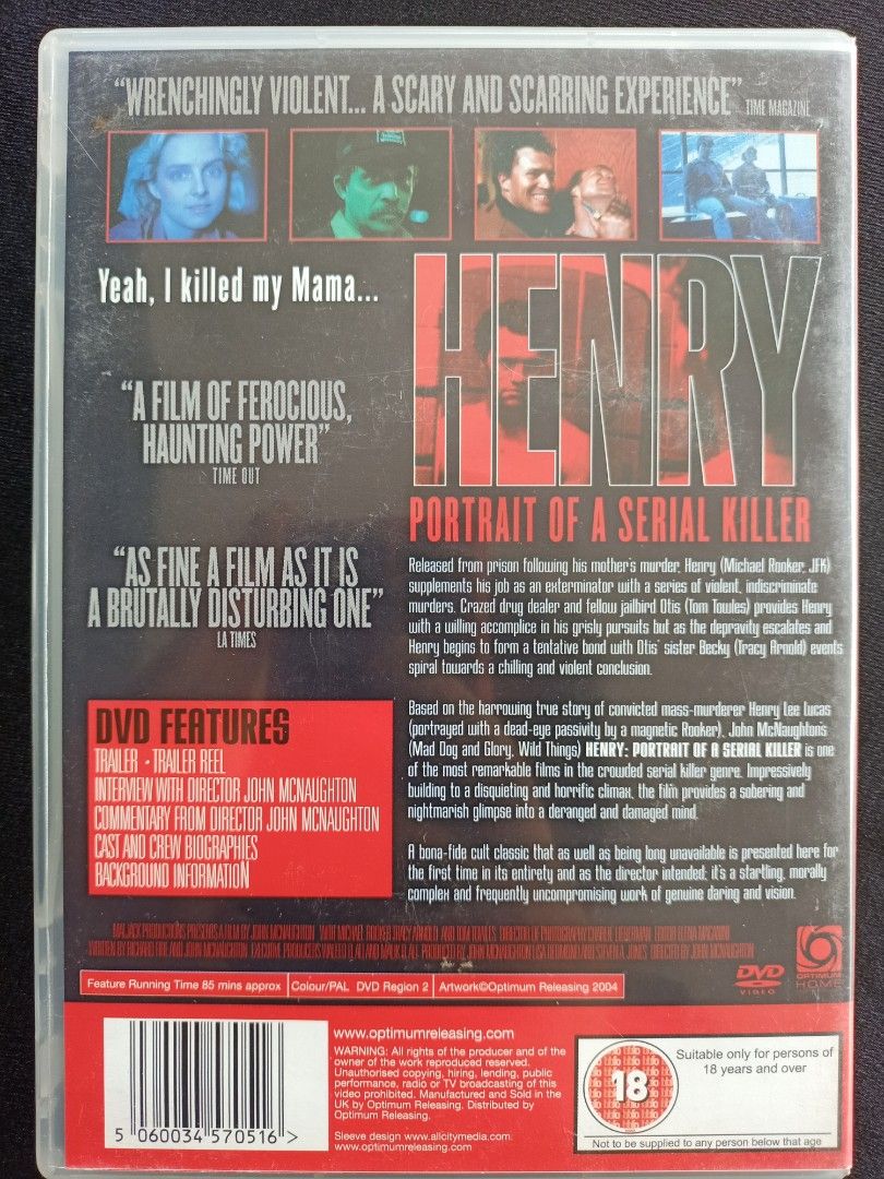 DVD Henry : Portrait Of A Serial Killer, Hobbies & Toys, Music & Media ...