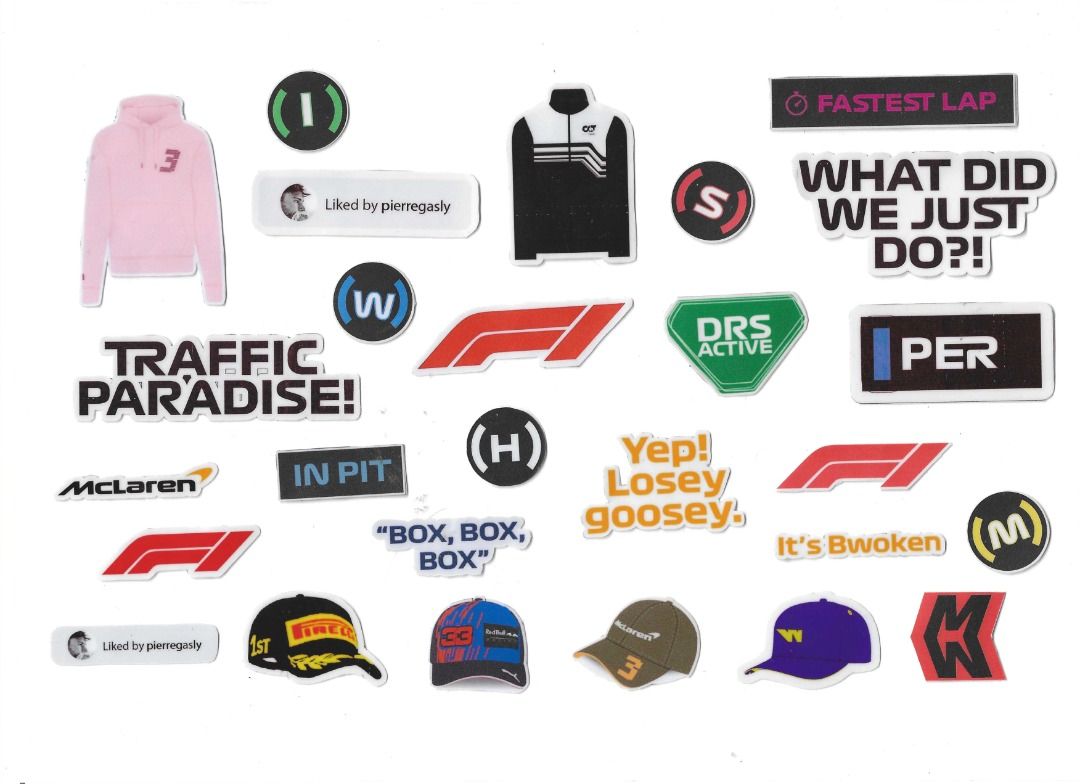 F1 and Team Radio Sticker Set, Car Parts & Accessories, Emblem, Sticker ...