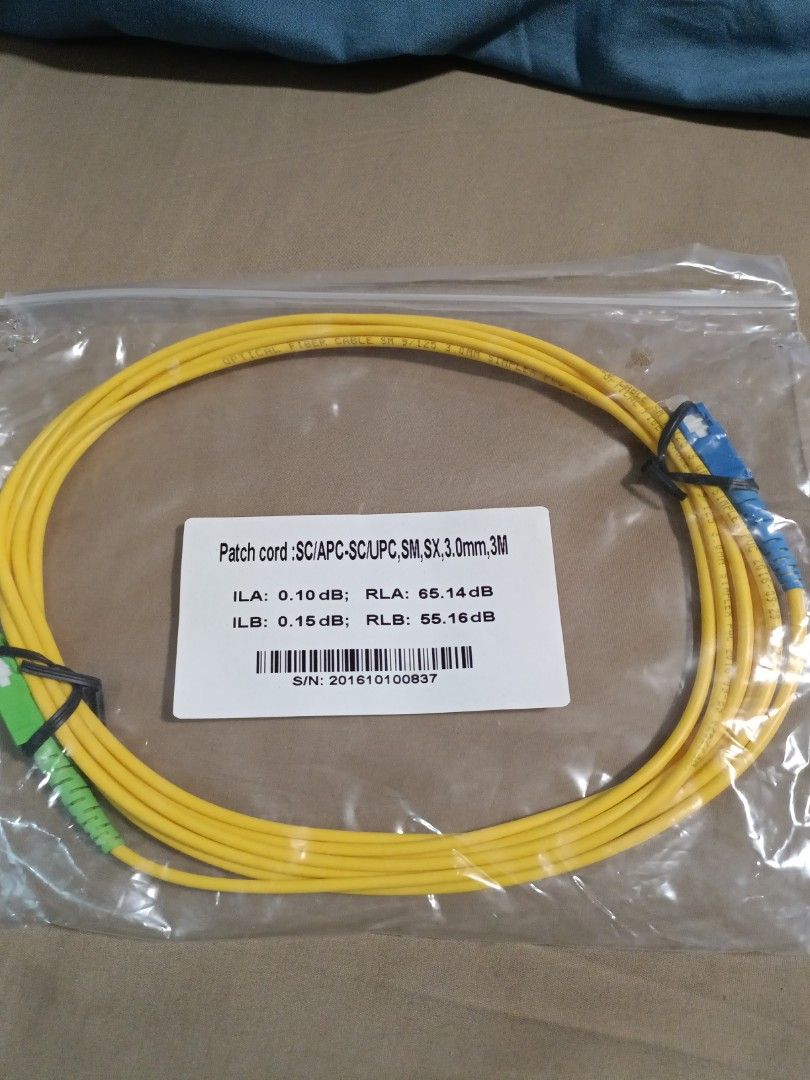 Fiber Optic Cable - SC/APC to SC/UPC, Computers & Tech, Parts ...