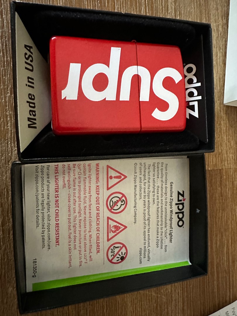 FW22 Supreme Logo Zippo, Luxury, Accessories on Carousell