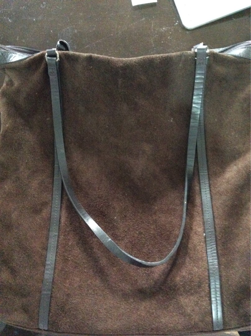 Gamuza Bag with Real leather, Luxury, Bags & Wallets on Carousell