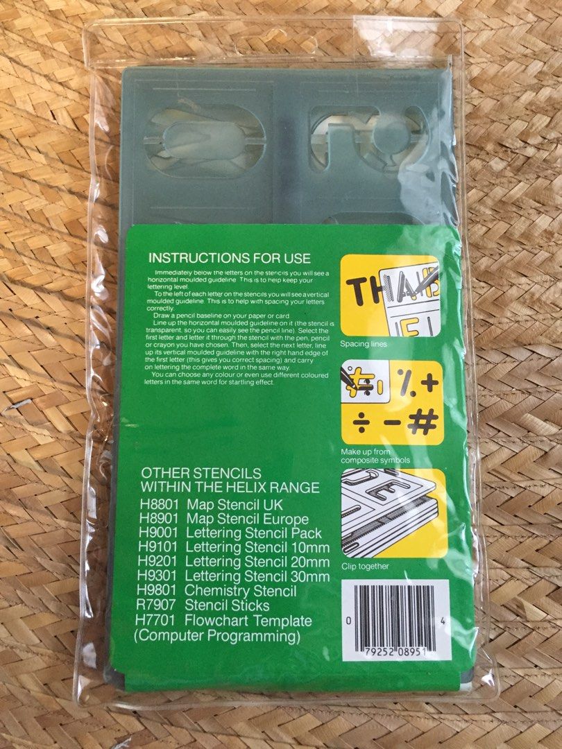 Helix 50mm Lettering Stencil Set, Hobbies & Toys, Stationary & Craft ...