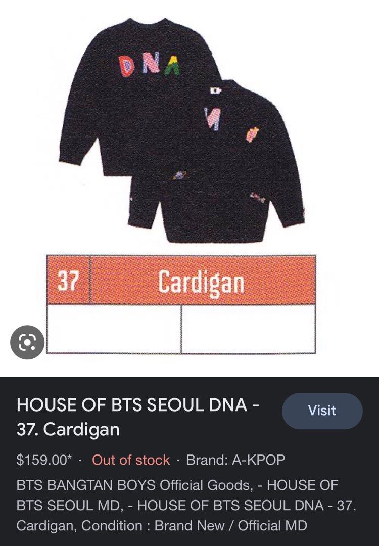 House of BTS DNA Cardigan, Hobbies & Toys, Memorabilia & Collectibles ...