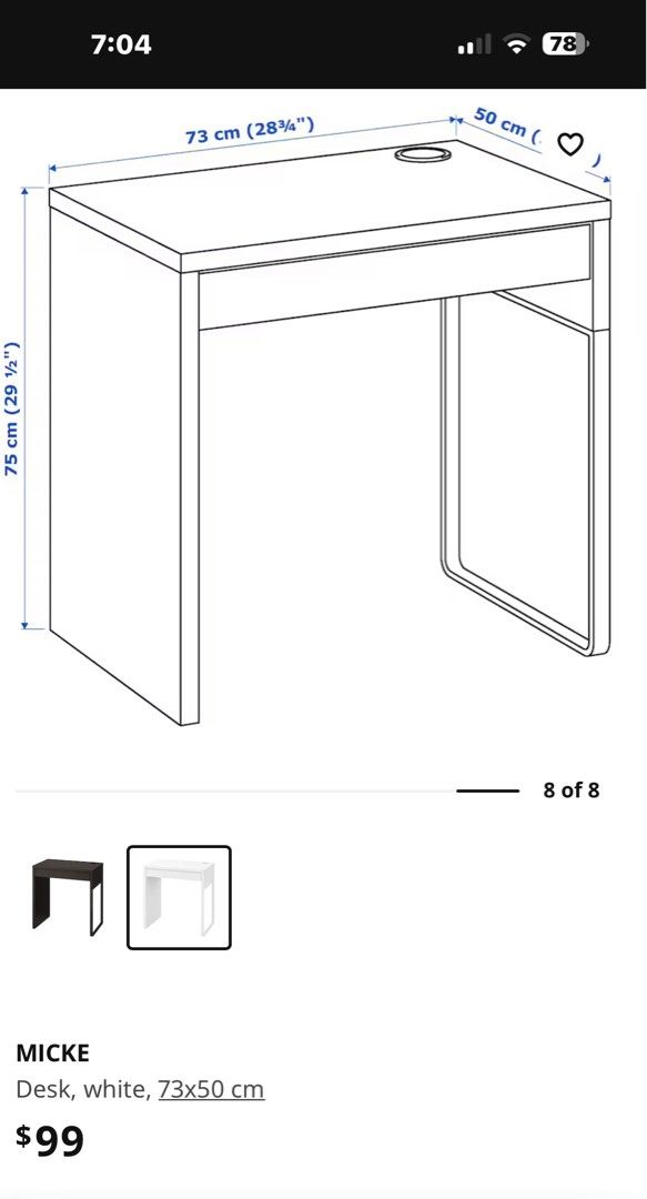 IKEA MICKE Desk / table, Furniture & Home Living, Furniture, Tables ...
