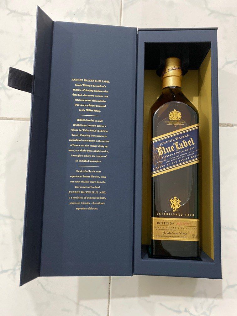 Johnnie Walker Blue label 750ml, Food & Drinks, Alcoholic Beverages on ...