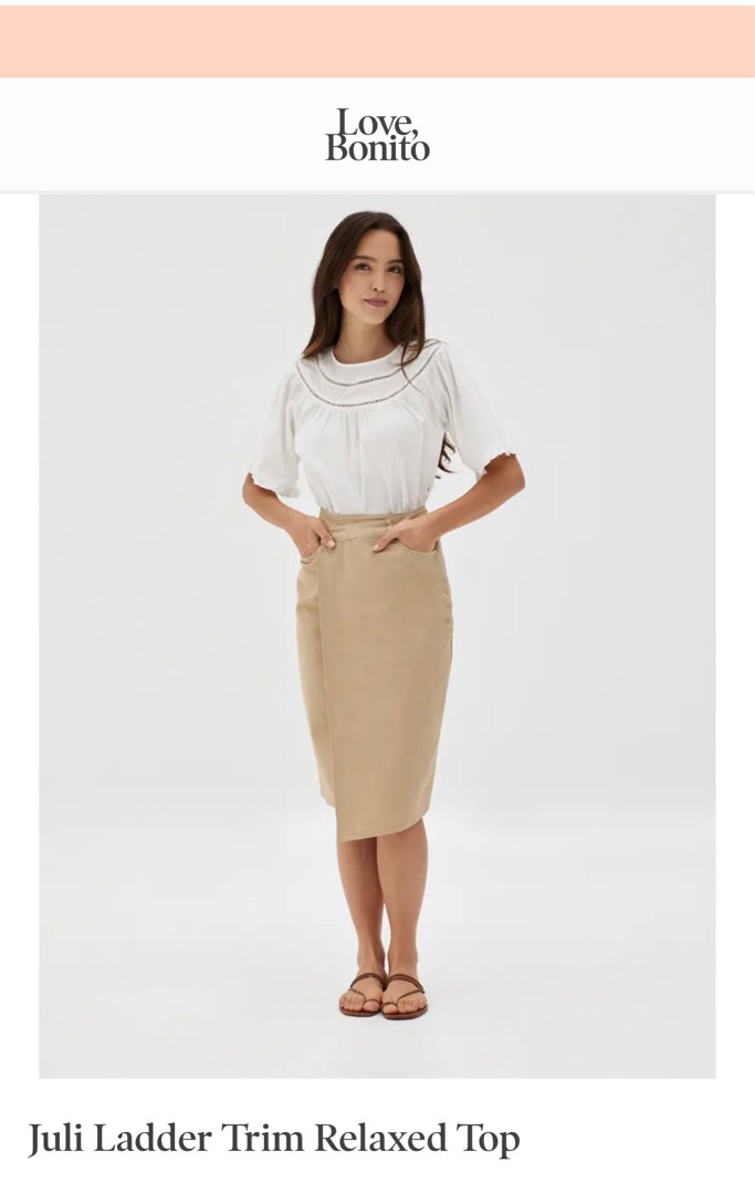 LB BNWT Juli Ladder Trim Relaxed Top S, Women's Fashion, Tops, Blouses ...