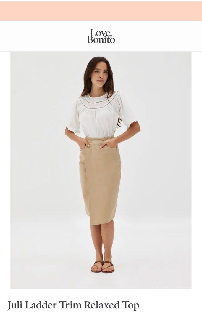 LB BNWT Juli Ladder Trim Relaxed Top S, Women's Fashion, Tops, Blouses ...