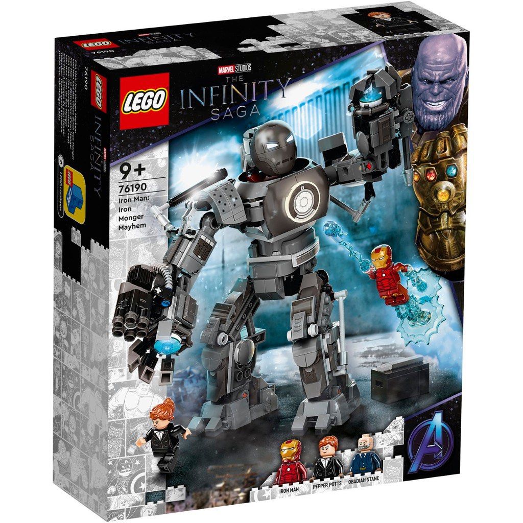 Lego 76190 Iron Man Iron Monger Mayhem Tony Stark Pepper Potts Obadiah ...
