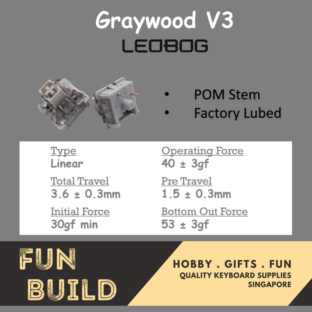 Leobog Graywood V3 Switches for Mechanical Keyboards ( Graywood V3 ...