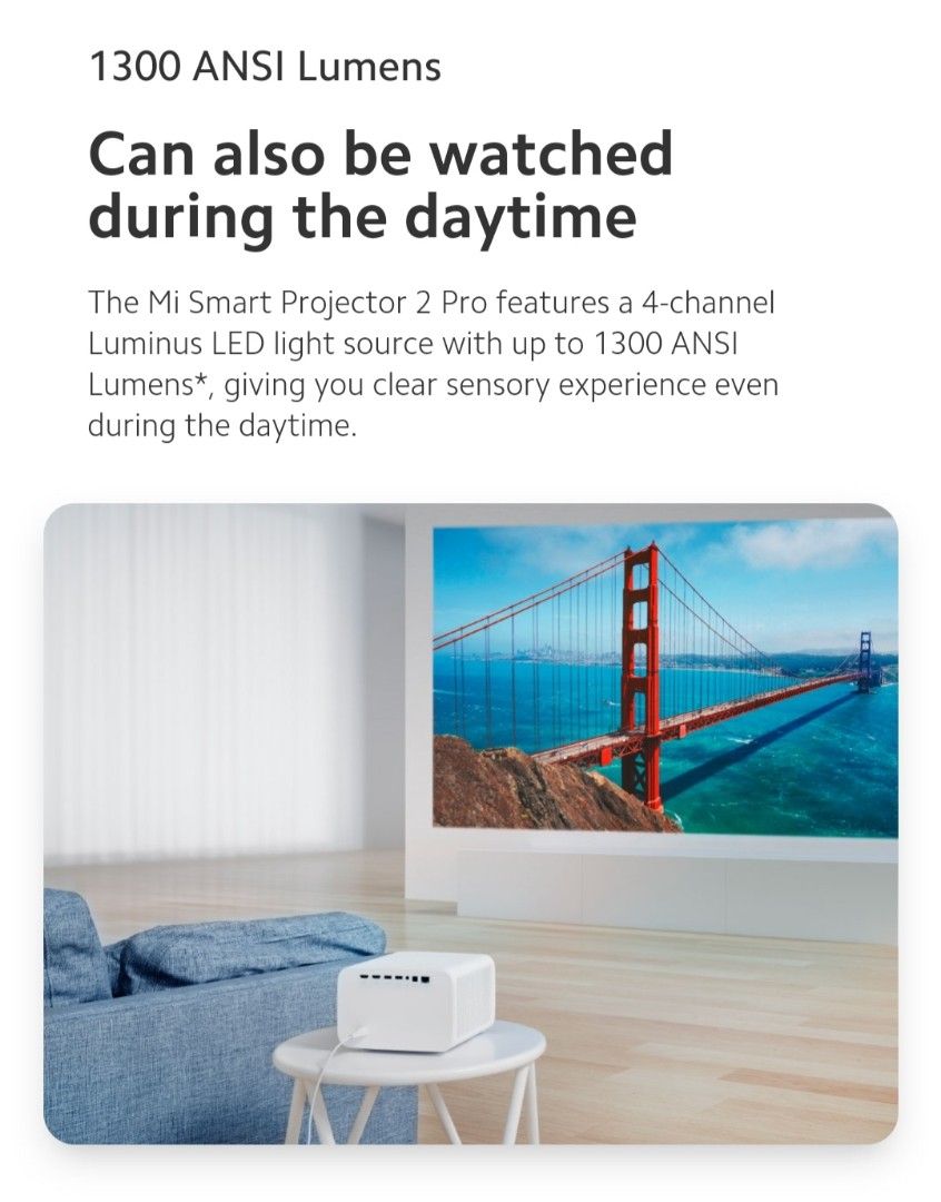Mi Smart Projector 2 Pro Global Version, TV & Home Appliances, TV ...