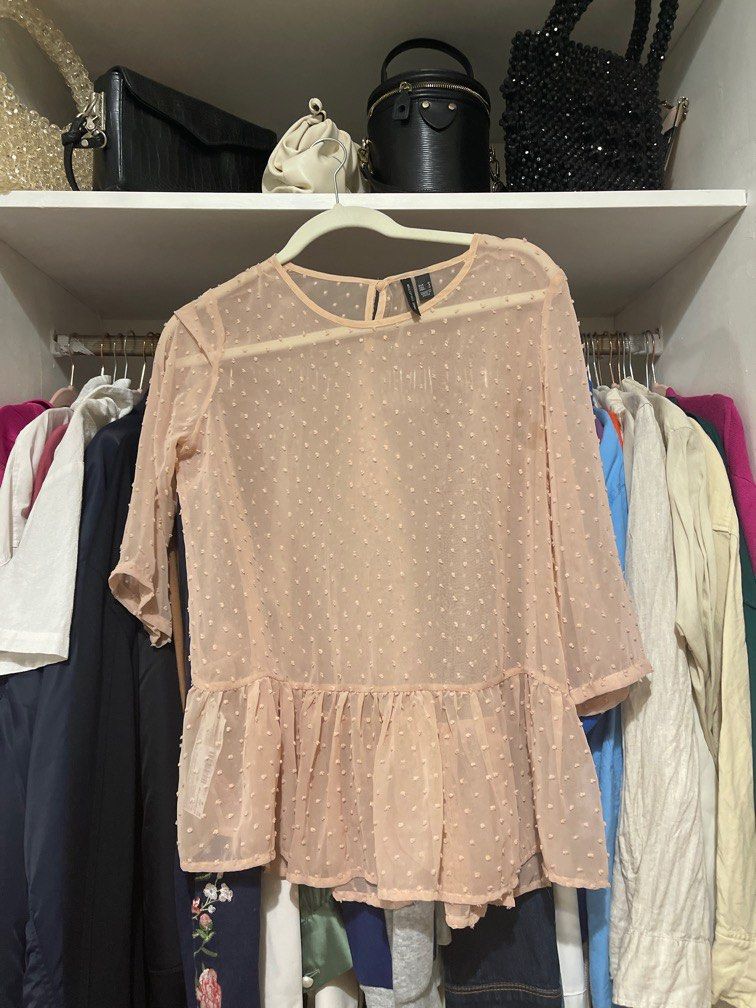 MNG Sheer See Through Top by Mango, Women's Fashion, Tops, Blouses on ...