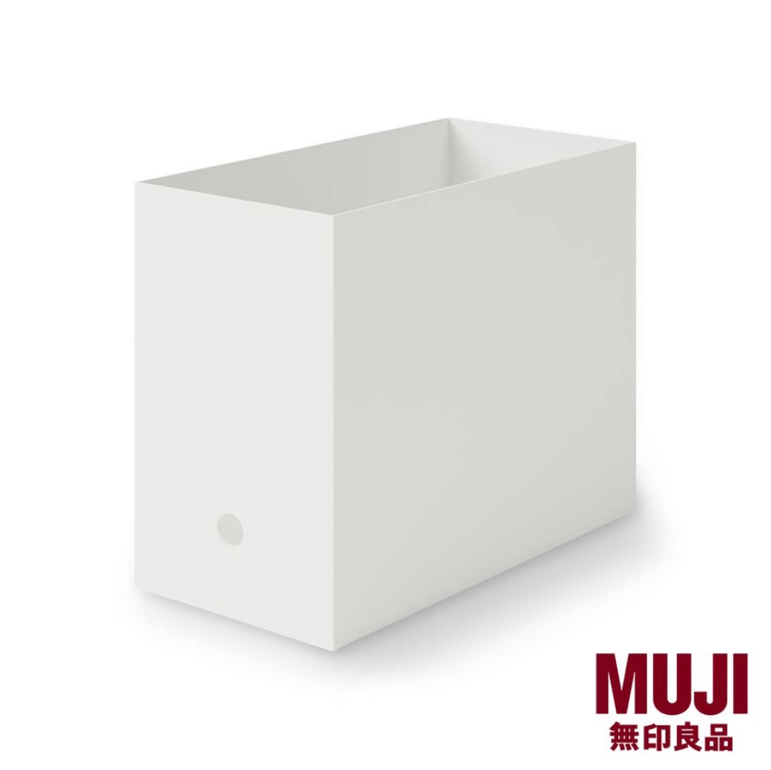 MUJI Polypropylene File Box Standard Wide A4 - White grey, Furniture ...