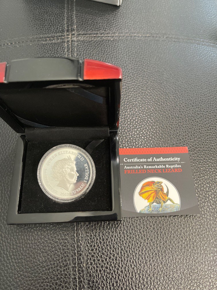 Perth Mint Frilled Neck Lizard 1oz 999. Silver coin, Hobbies & Toys ...