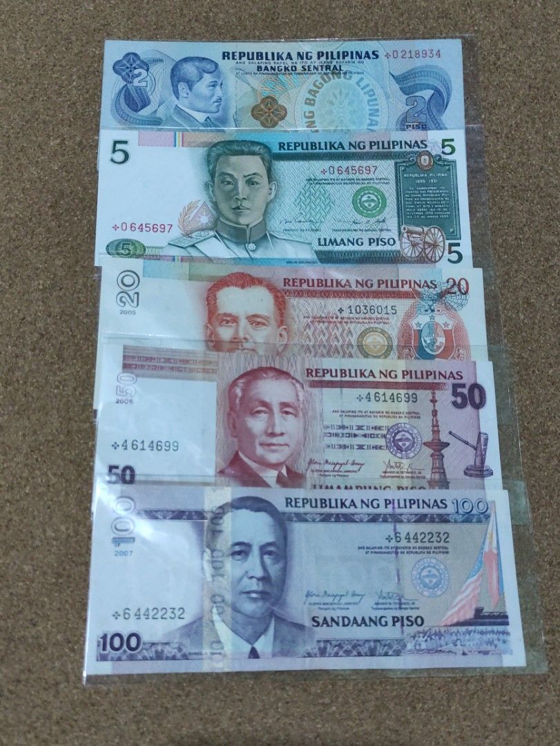 Philippine Banknotes | 5 pcs Star/Replacement Notes, Hobbies & Toys ...