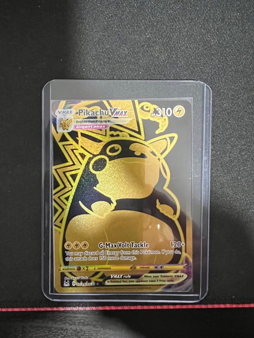 Pikachu vmax gold, Hobbies & Toys, Toys & Games on Carousell