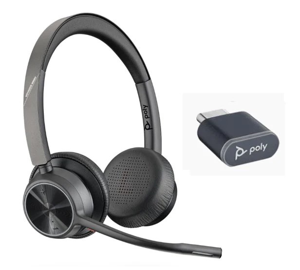 Poly Voyager 4320 UC Wireless Office Headset, Audio, Headphones ...