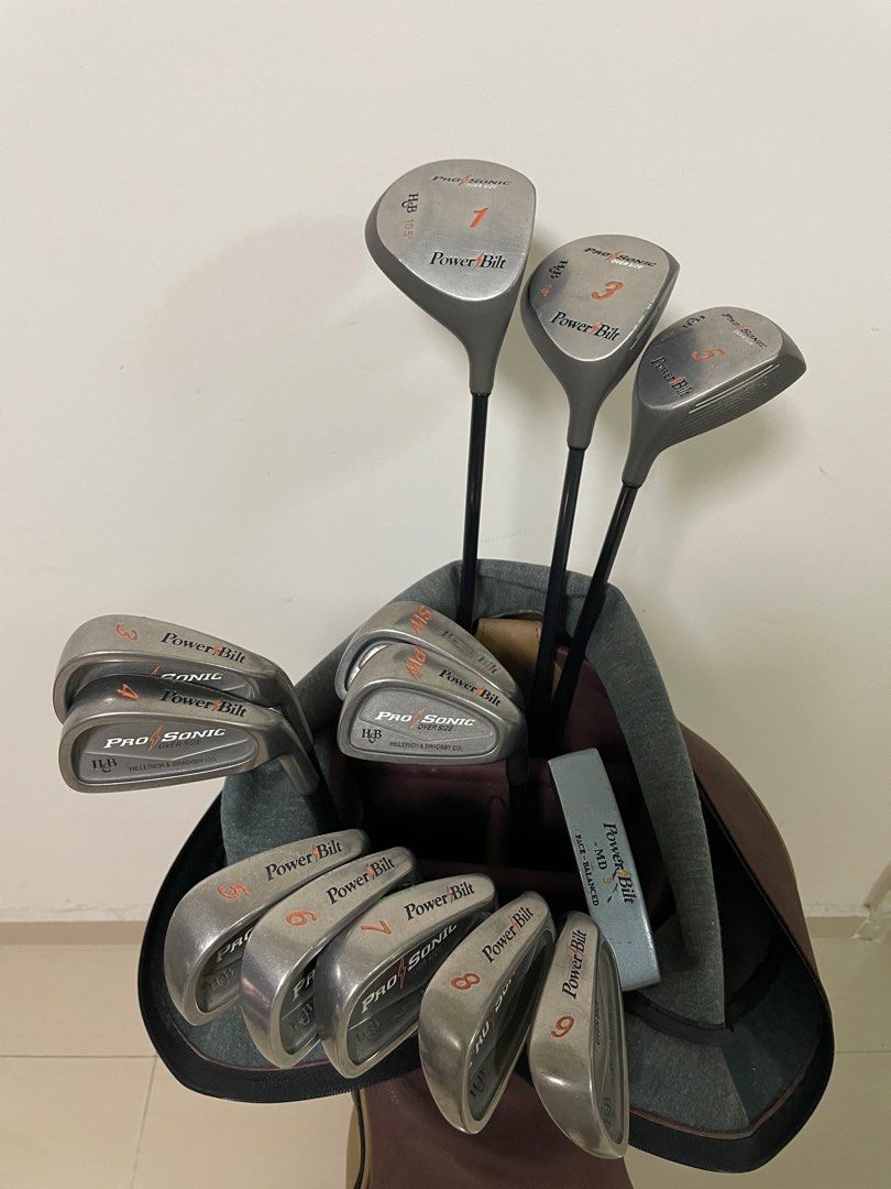 Power Bilt Pro Sonic Full Golf Set + Woods+ Putter+ Power BILT used ...