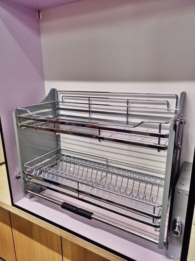 PULL DOWN DISH RACK, Furniture & Home Living, Bathroom & Kitchen Fixtures on Carousell