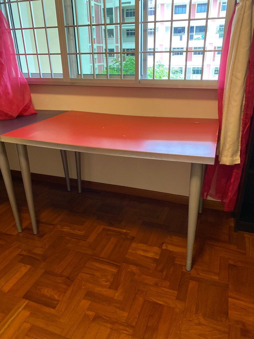 Red study table desk, Furniture & Home Living, Furniture, Tables & Sets ...