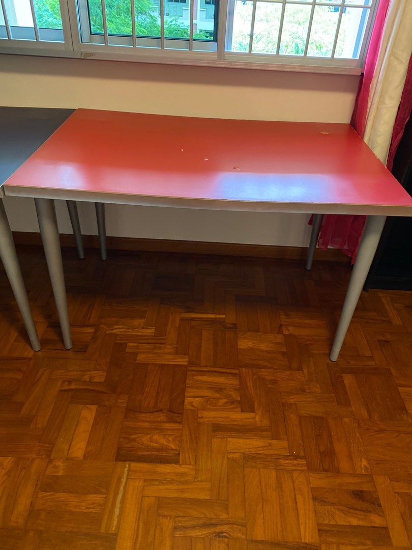 Red study table desk, Furniture & Home Living, Furniture, Tables & Sets ...