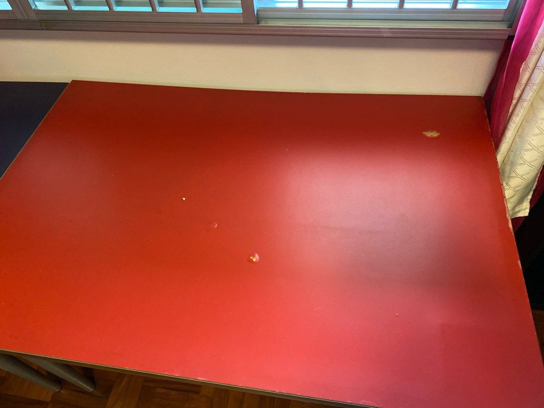 Red study table desk, Furniture & Home Living, Furniture, Tables & Sets ...