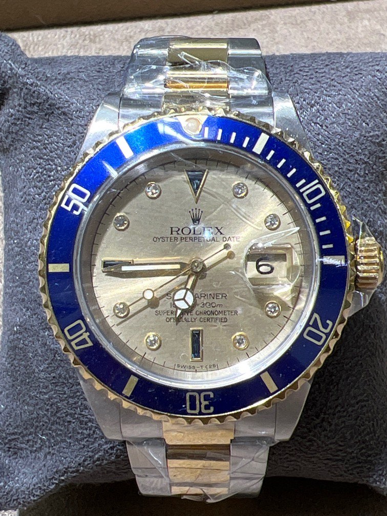 Rolex blue sub serti dial 16613, Luxury, Watches on Carousell