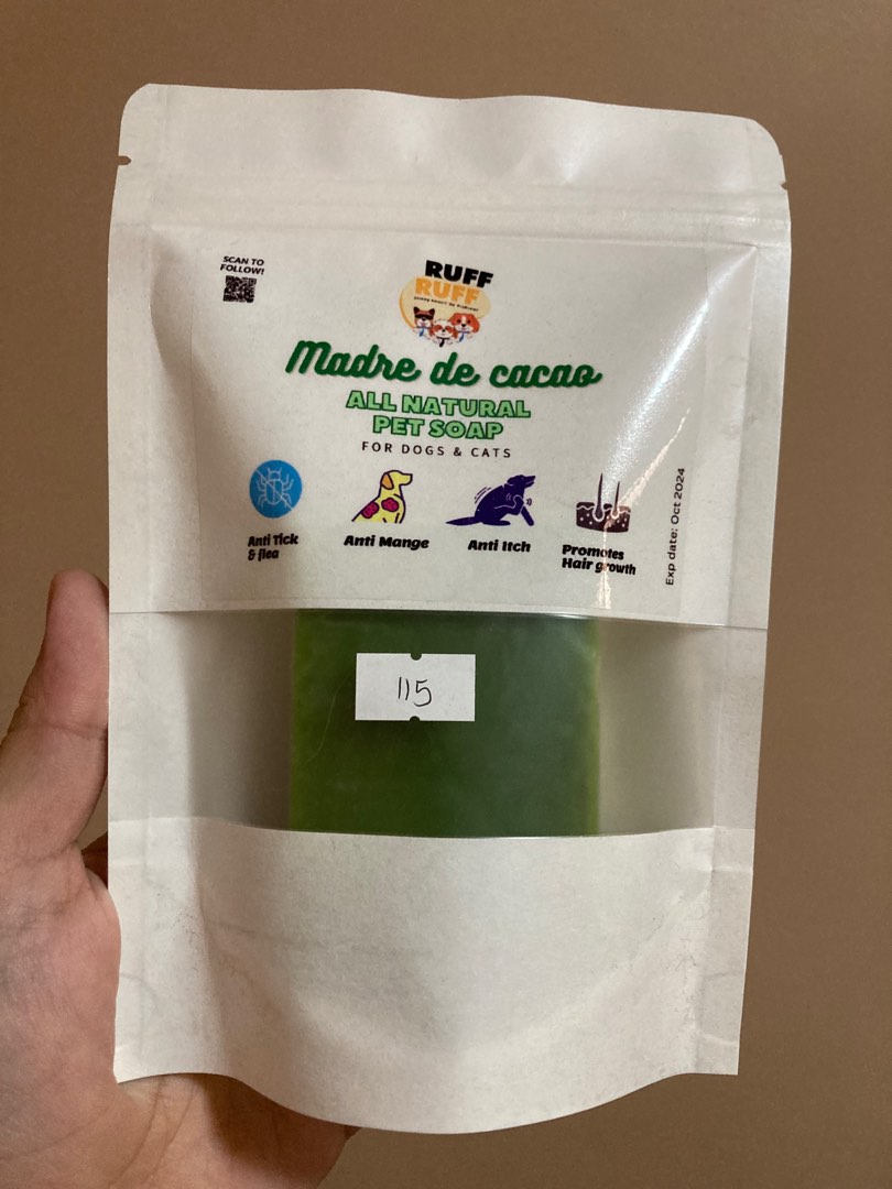 Ruff-ruff Madre de Cacao Organic Dog and Cat soap 135g, Pet Supplies ...