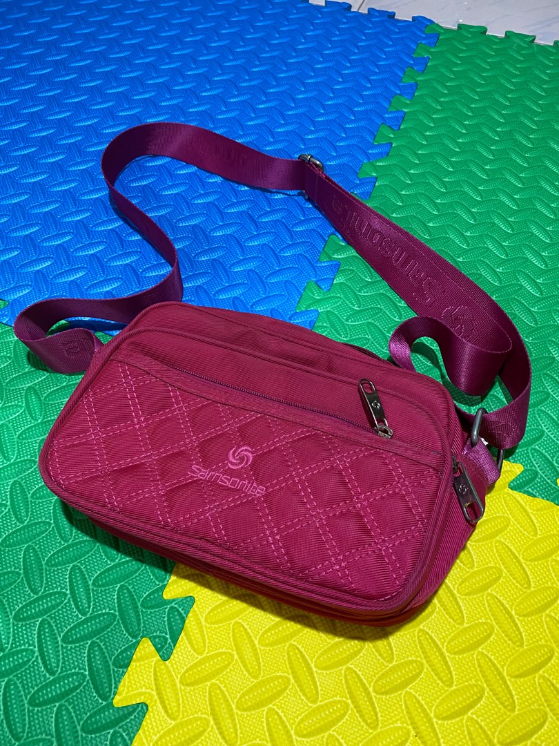 SAMSONITE hot pink sling / shoulder bag, Women's Fashion, Bags ...