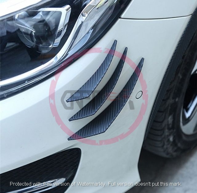 SC532 Spike Sisi Aksesori kereta 6Pcs Carbon Fiber Style Car Front ...