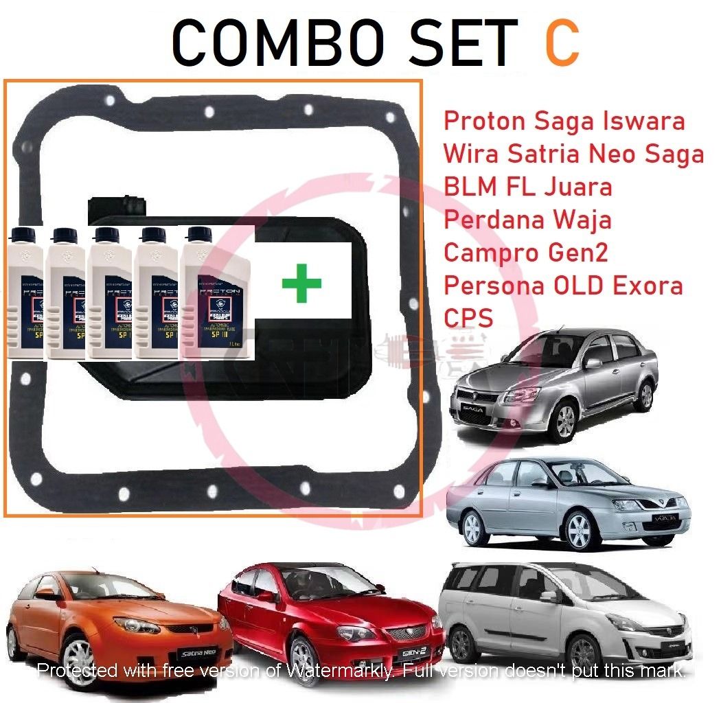 SC533 Combo Minyak gearbox ATF + Auto Filter + Gasket MD758691 Proton ...