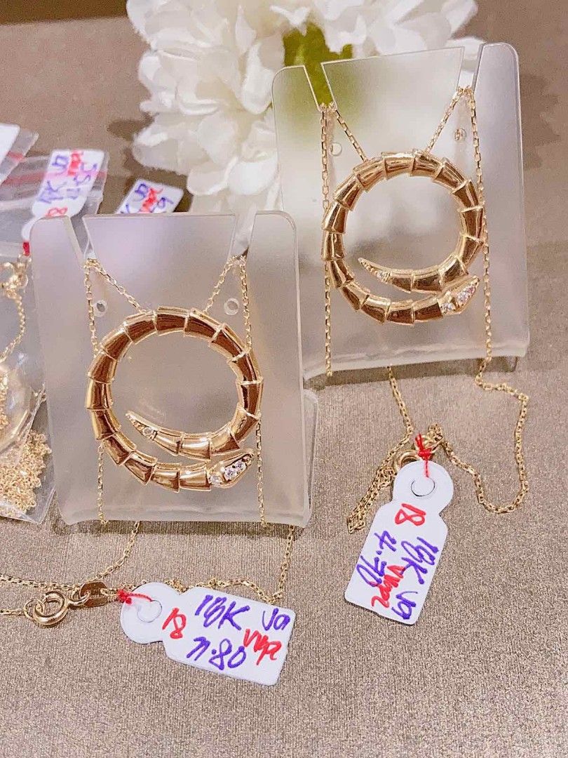 Serpenti w/stones 2C Necklace Jg K18, Women's Fashion, Jewelry ...