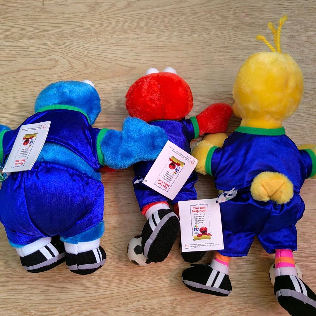 Sesame Street Plushie Set (Cookie Monster, Elmo, Big Bird), Hobbies ...