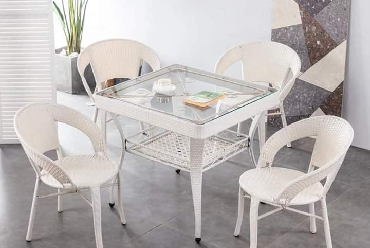 Set Meja Kopi 4 Kerusi + 1 Meja, Furniture & Home Living, Furniture ...