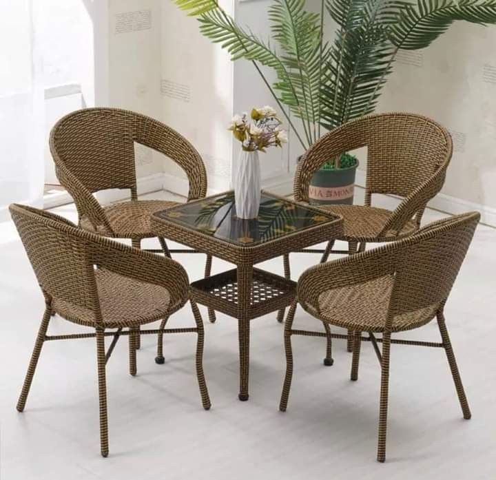 Set Meja Kopi 4 Kerusi + 1 Meja, Furniture & Home Living, Furniture ...