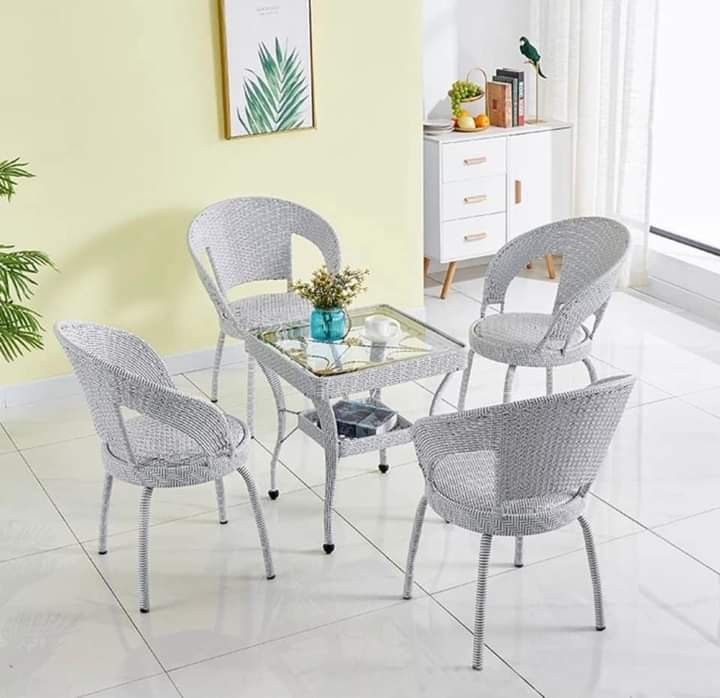 Set Meja Kopi 4 Kerusi + 1 Meja, Furniture & Home Living, Furniture ...