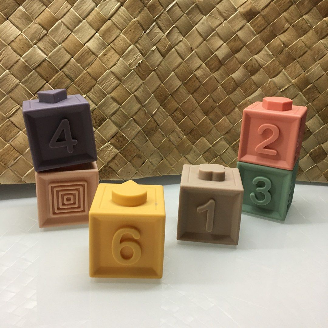 Silicone educational numbers stacking blocks, Babies & Kids, Infant ...