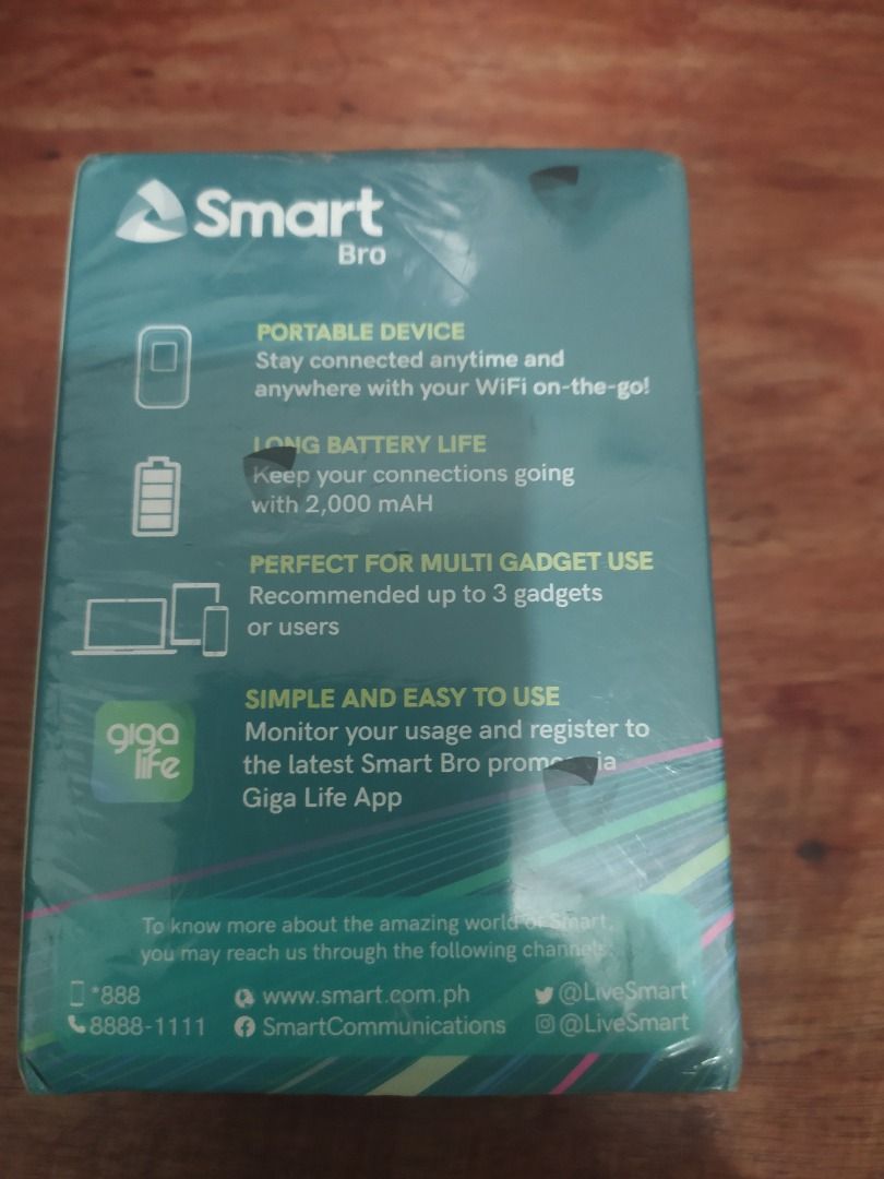 SmartBro LTE Pocket Wifi (Sealed) /w P250 Load Sim on Carousell