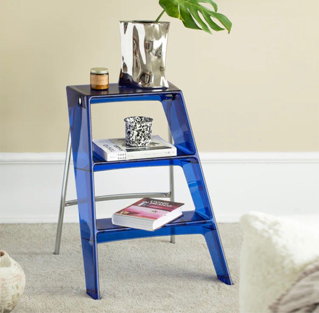 SOLIANO Acrylic Ladder Side Table, Furniture & Home Living, Furniture ...