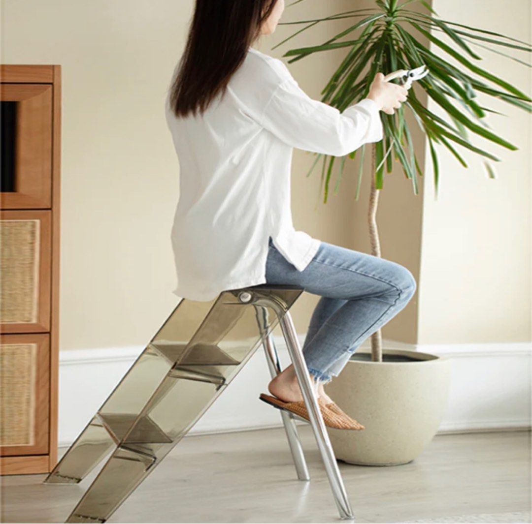 SOLIANO Acrylic Ladder Side Table, Furniture & Home Living, Furniture ...