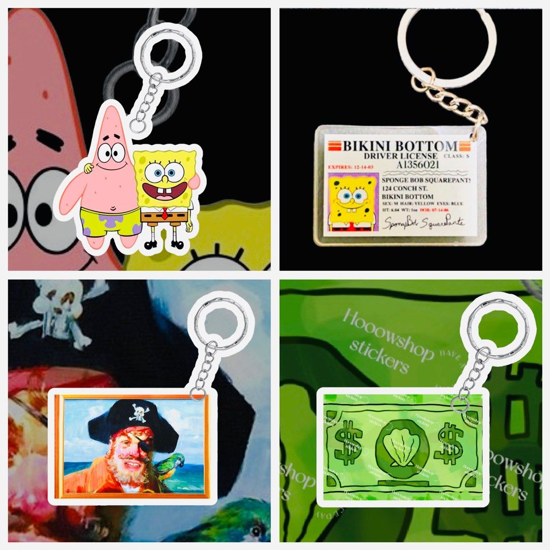 SPONGEBOB KEYCHAIN ACRYLIC/ SPONGEBOB LICENSE KEYCHAIN / SPONGEBOB ...