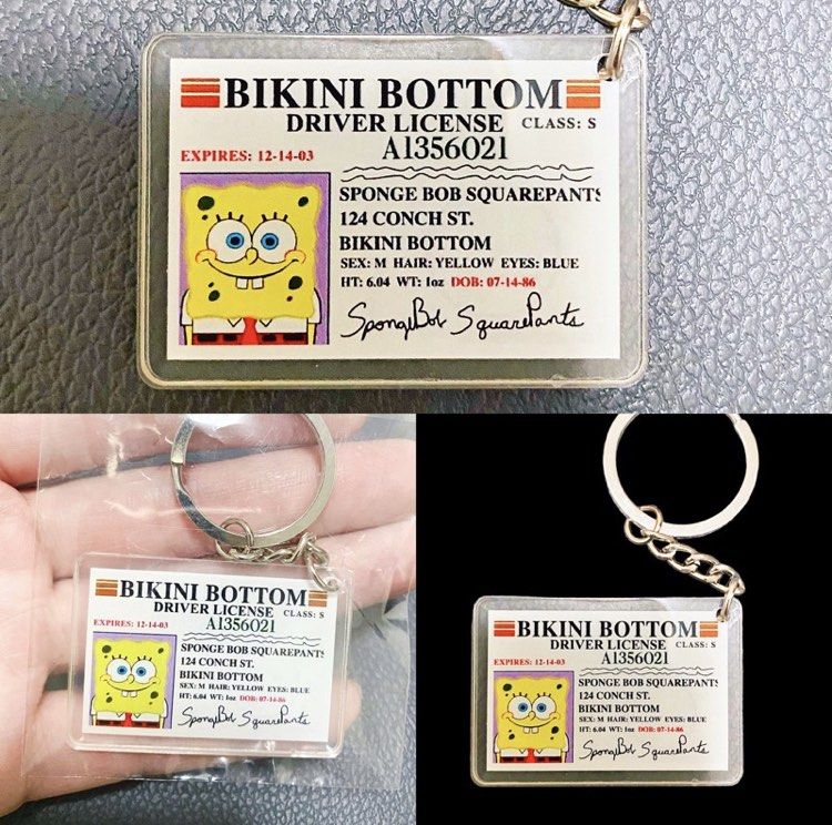 SPONGEBOB KEYCHAIN ACRYLIC/ SPONGEBOB LICENSE KEYCHAIN / SPONGEBOB ...