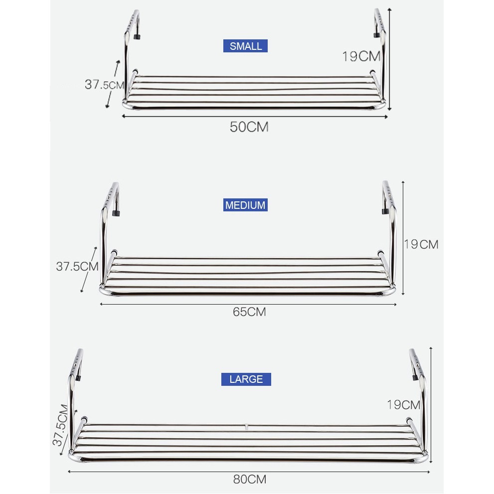 Stainless Steel Foldable Balcony Clothes Drying Rack / Folding Towel ...