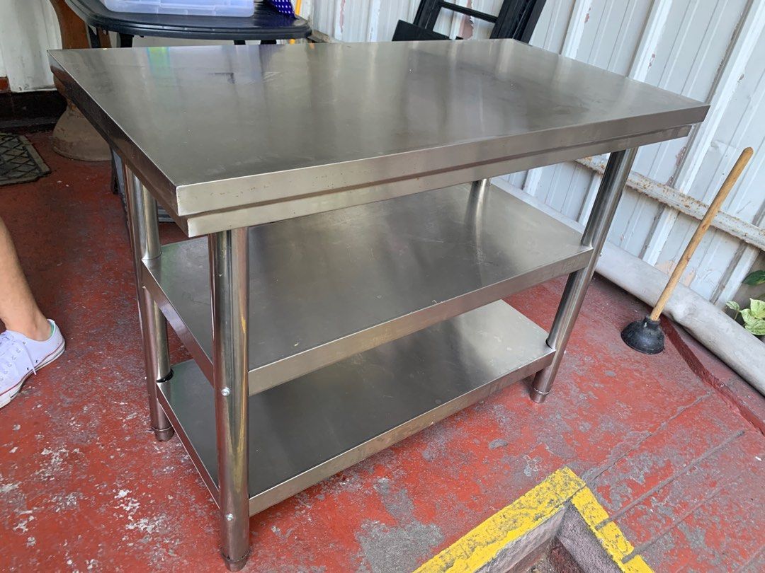 Stainless steel table, Furniture & Home Living, Kitchenware & Tableware ...