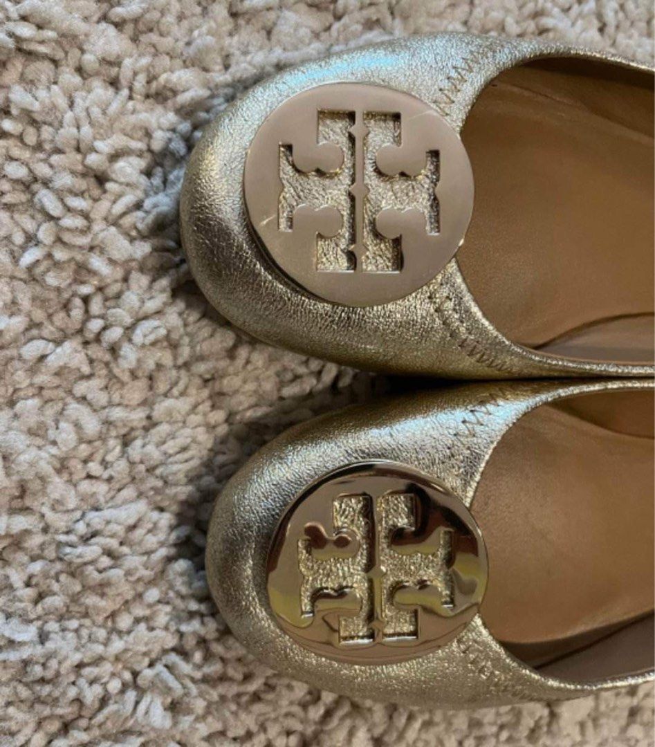 Tory Burch Gold Doll Shoes, Women's Fashion, Footwear, Flats & Sandals ...