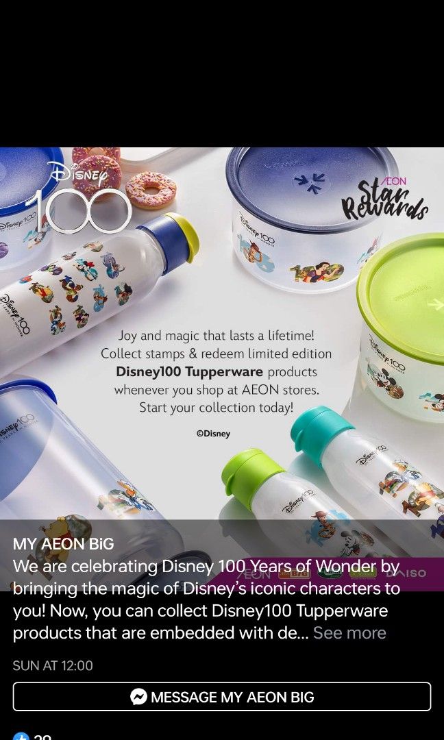 Tupperware Disney, Furniture & Home Living, Kitchenware & Tableware ...