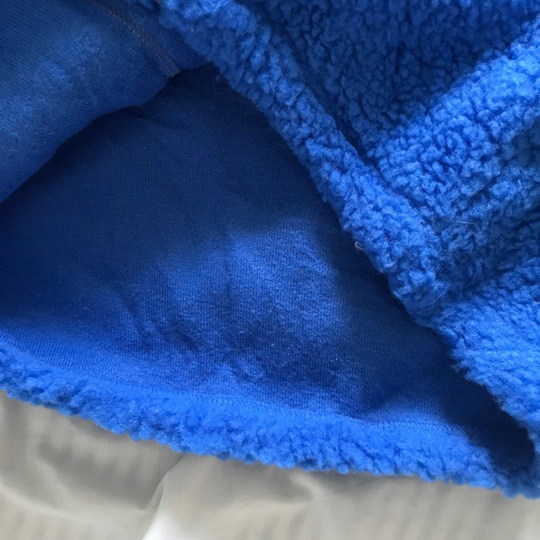 Uniqlo Cobalt Blue Teddy Bear Quarter Zip Up Collared Sweater Jacket ...
