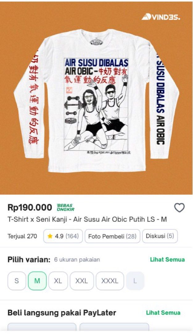 Vindes store merch - seni kanji (air susu air obic), Fesyen Pria ... Vindes store merch - seni kanji (air susu air obic), Fesyen Pria ...