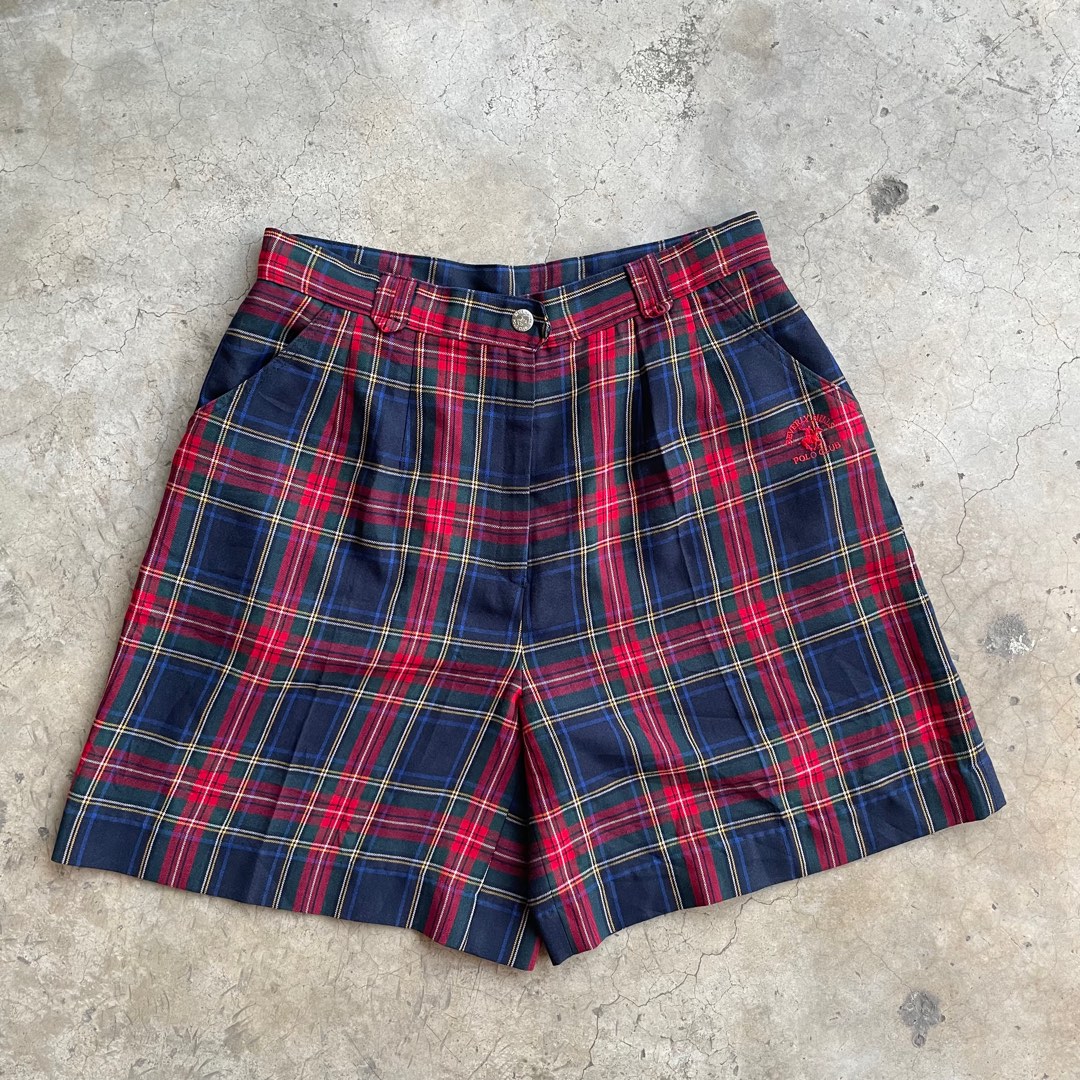 Vintage BHPC Red Plaid Short, Women's Fashion, Bottoms, Skirts on Carousell