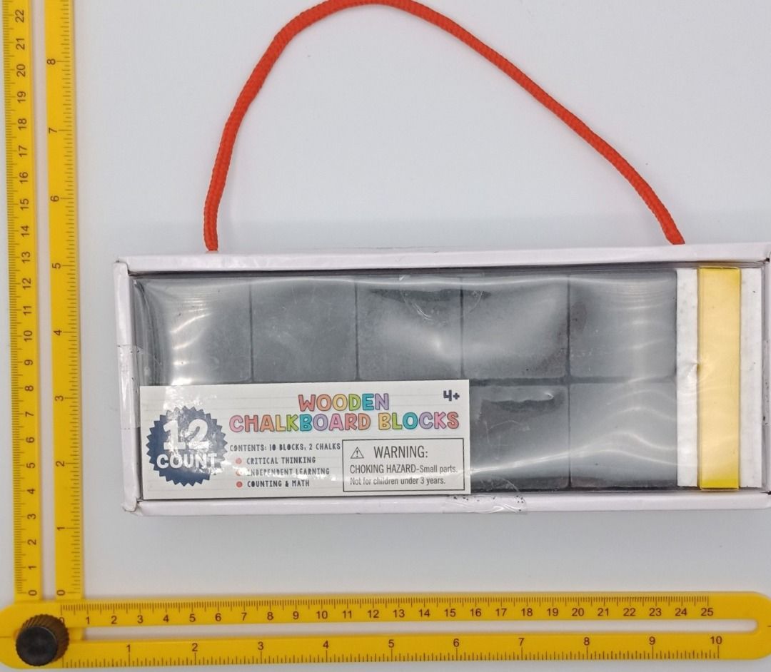 10 BLOCKS Wooden Chalkboard Blocks Counting Math Review Building Blocks ...