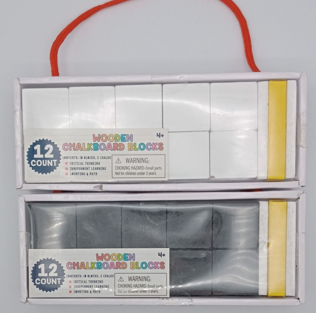 10 BLOCKS Wooden Chalkboard Blocks Counting Math Review Building Blocks ...